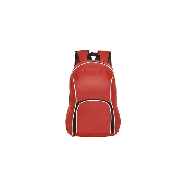 Mochila de poliéster 2 compartimientos con bordes blancos ...